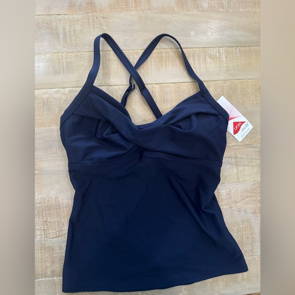 Athleta | Swim | Athleta Twister Tankini Swim Navy Blue Top | Poshmark